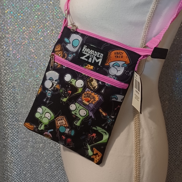 Hot Topic | Bags | Invader Zim Bioworld Crossbody Bag Pink And Silver ...